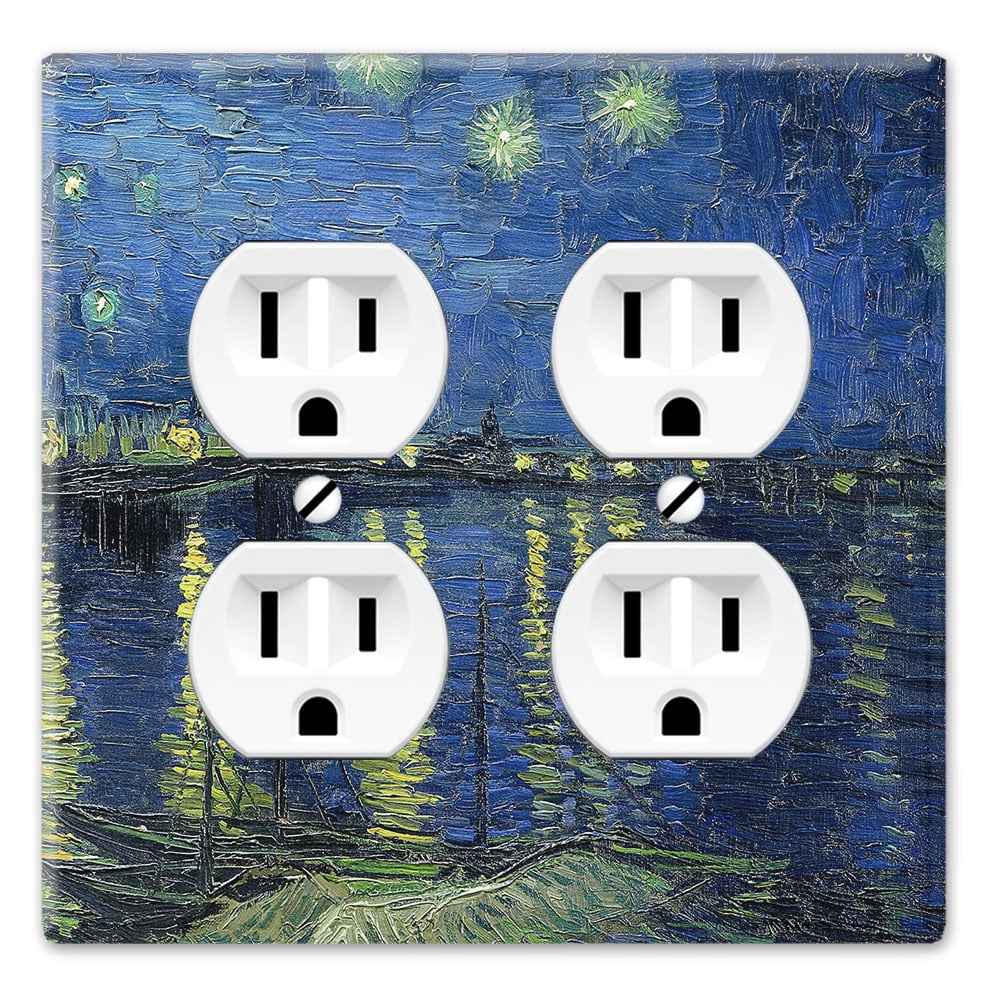WIRESTER 2-Gang Duplex Outlet Wall Plate/Switch Plate Cover, The Starry ...