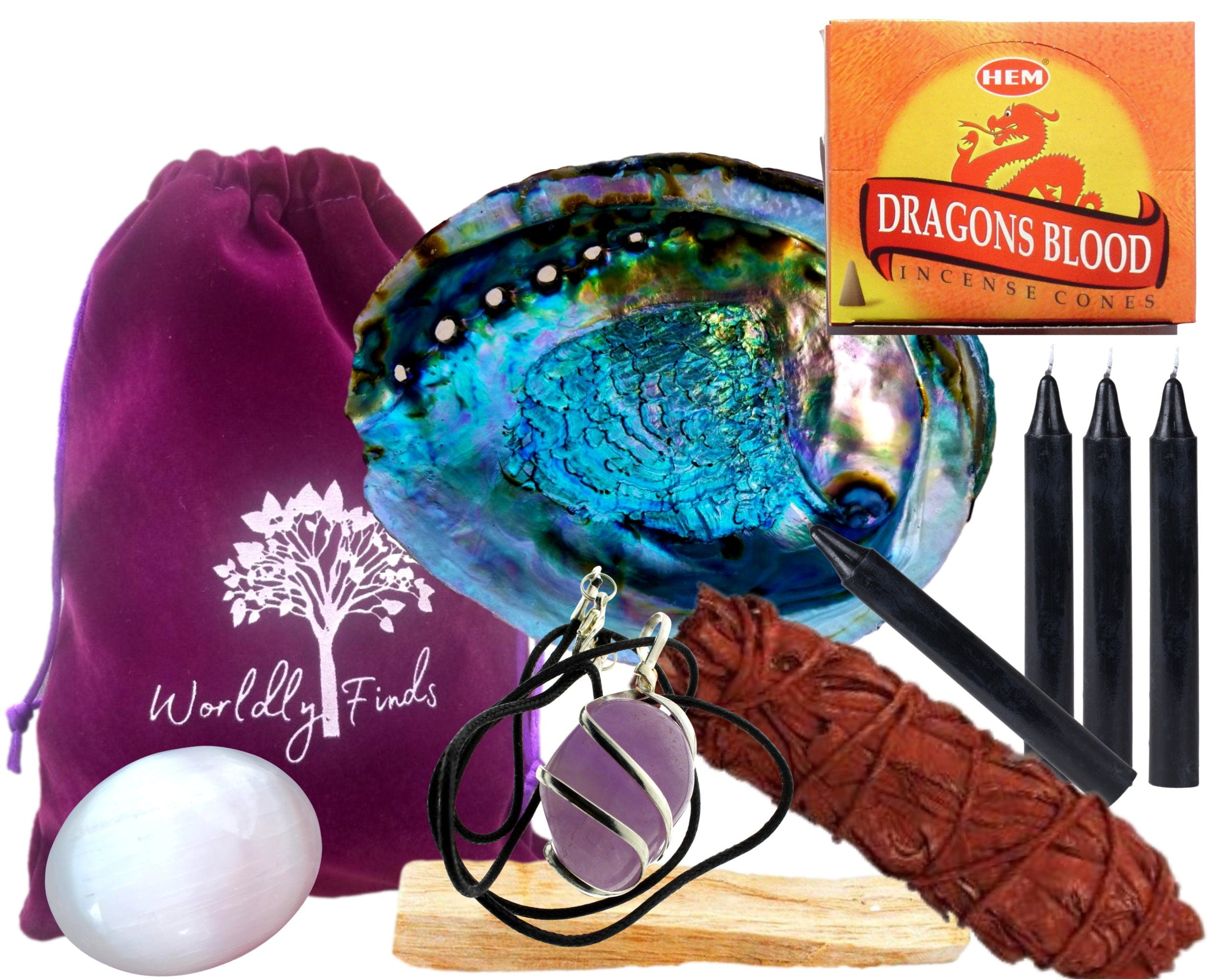 Wiccan Supplies and Tools 12 pc Abalone Altar Protection Kit, Rituals ...