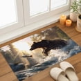 Bear Fishing Door Mat 16x24 Inch Forest Stream Animals Sunset Entryway ...