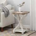 Noble House Noble House Leviathan MDF Accent Table, Distressed White ...