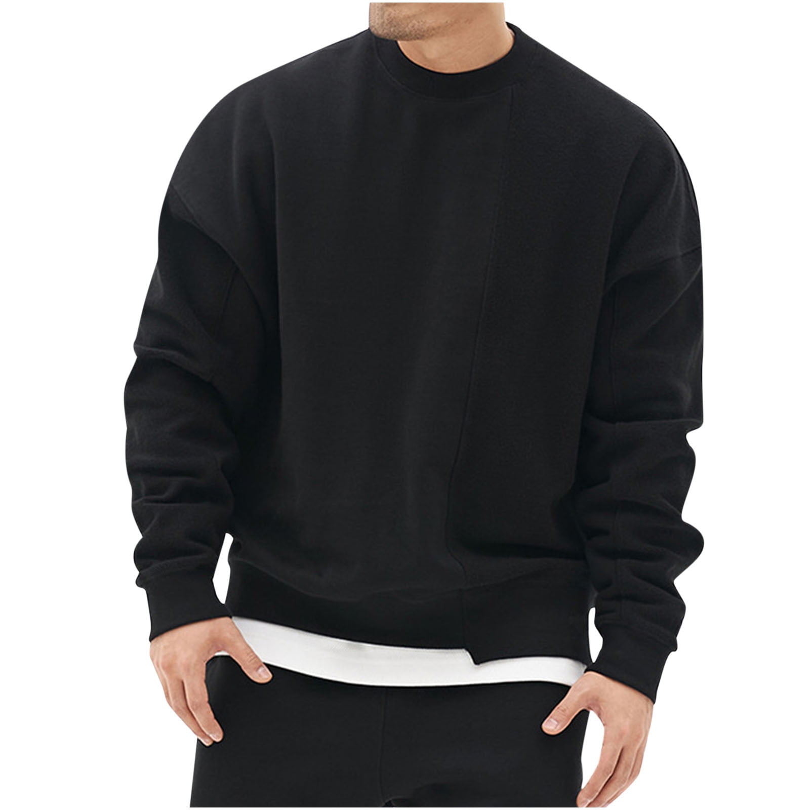 Click here for Aherbiu Crewneck Sweatshirt Men Loose Casual Long... prices
