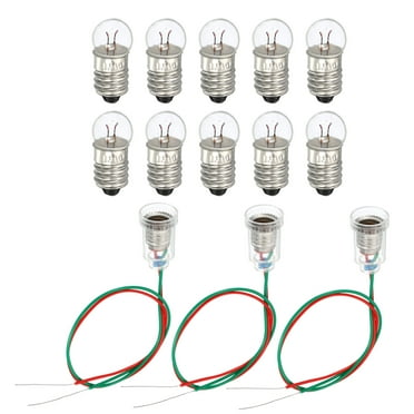 Uxcell 3.8V E10 Warm Yellow Light Mini Incandescent Bulbs with Box 1 ...