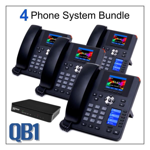 XBLUE QB1 Office Phone System with 4 Phones - Walmart.com