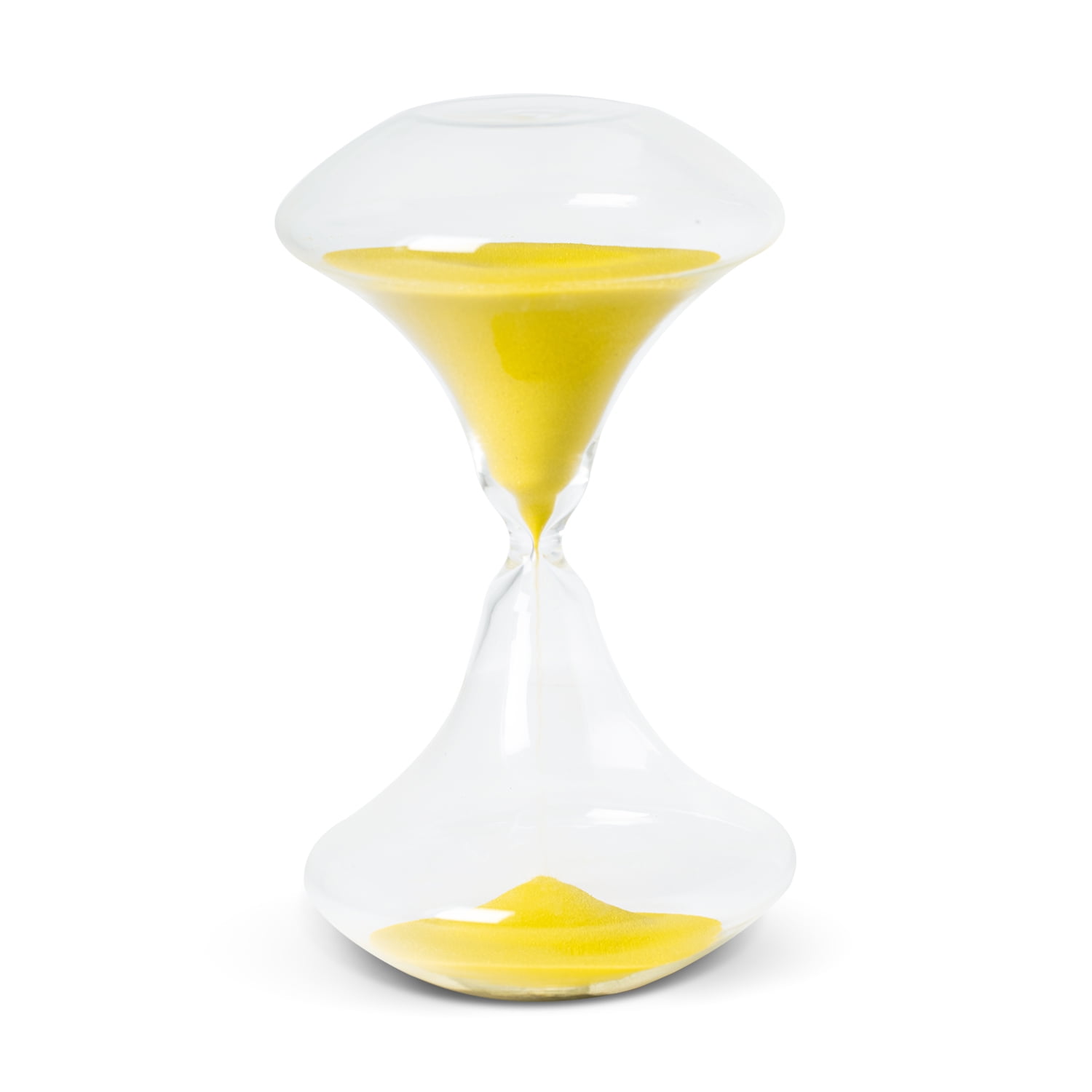 Hand Blown 45 Minute Sand Timer, Art Deco Design, Neon Yellow Sand ...