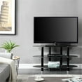 Pemberly Row Contemporary Glass Oval TV Stand for TVs up to 40" in ...