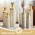 YIQMI Gold White Scroll Metal Vase Set of 3 for Dried Flowers, Tall ...