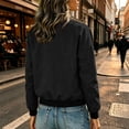 Zpzdpjkx Women's Faux Suede Bomber Jacket Fashion Ribbed Trim Snap ...