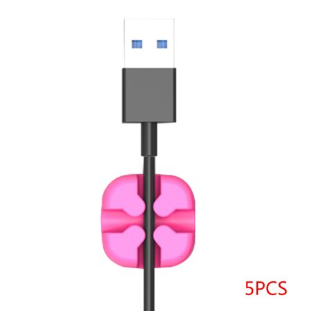 homeholiday 5PCS Square USB Cable Cable fixer Clips Holders Winder Desk ...