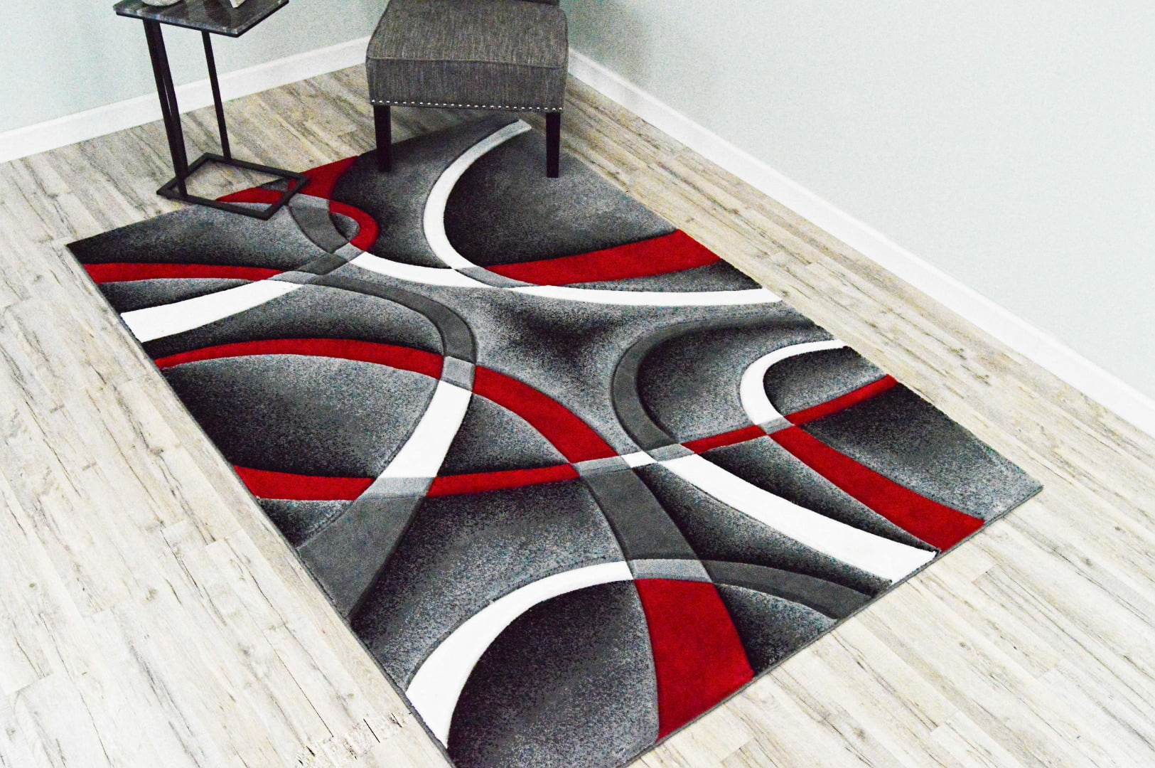 PREMIUM 3D Effect Hand Carved Thick Modern Contemporary Abstract Area ...