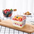 25Pcs 8oz Mini Square Clear Dessert Cups with Lids and Spoons, Plastic ...