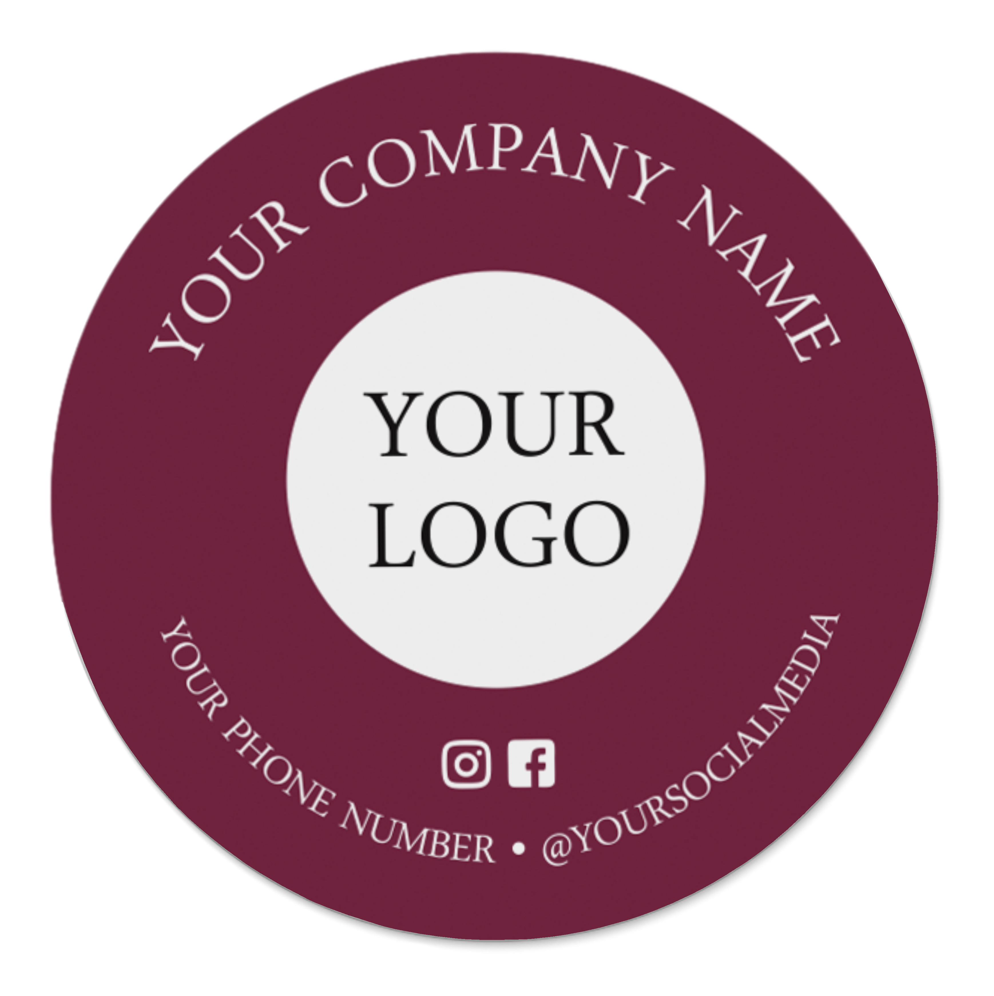 Printtoo Label Stickers for Small Business -50 RoundCustom Vinyl ...