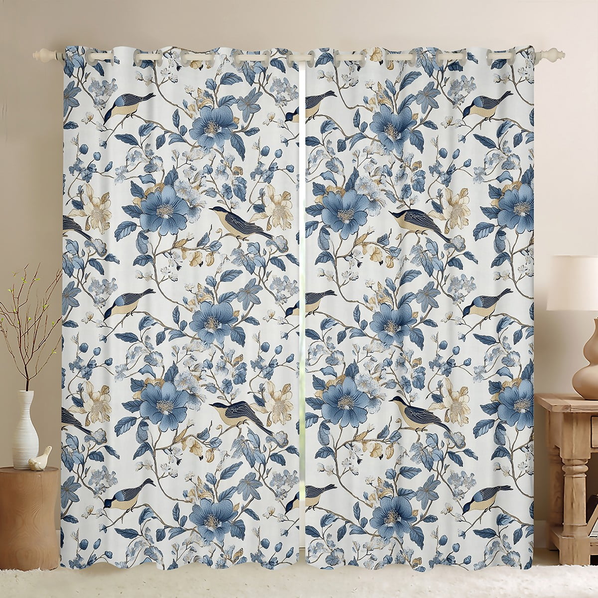 Click here for Erosebridal Chic Bird Print Curtains And Drapes (4... prices