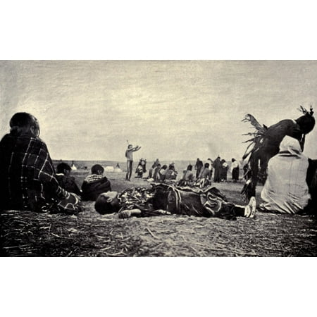 A Native American Woman Ghost Dancer Unconscious After Hours Of ...