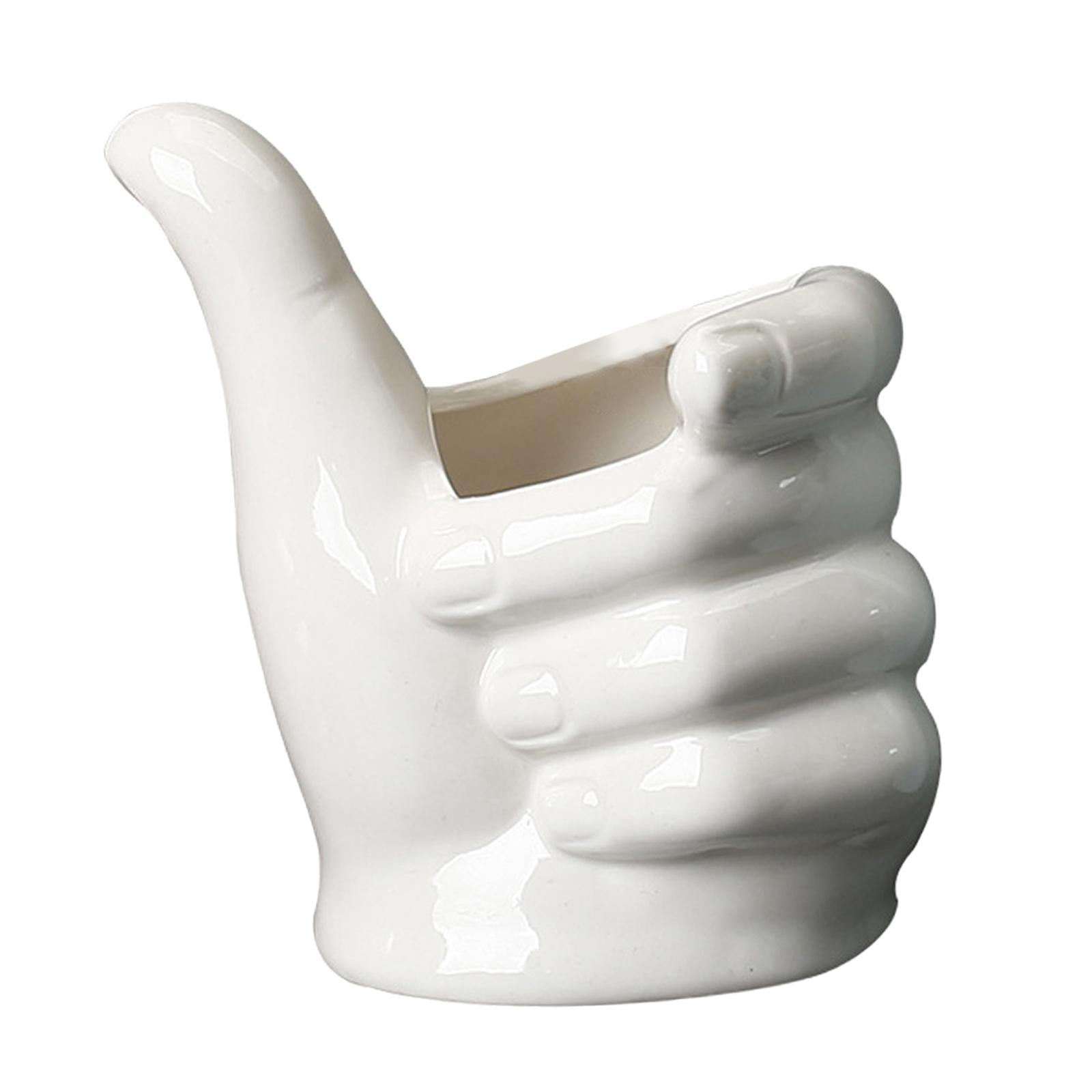 Ceramics Pot Holder Ornament Hand Shape Succulent Flowerpot for Indoor ...