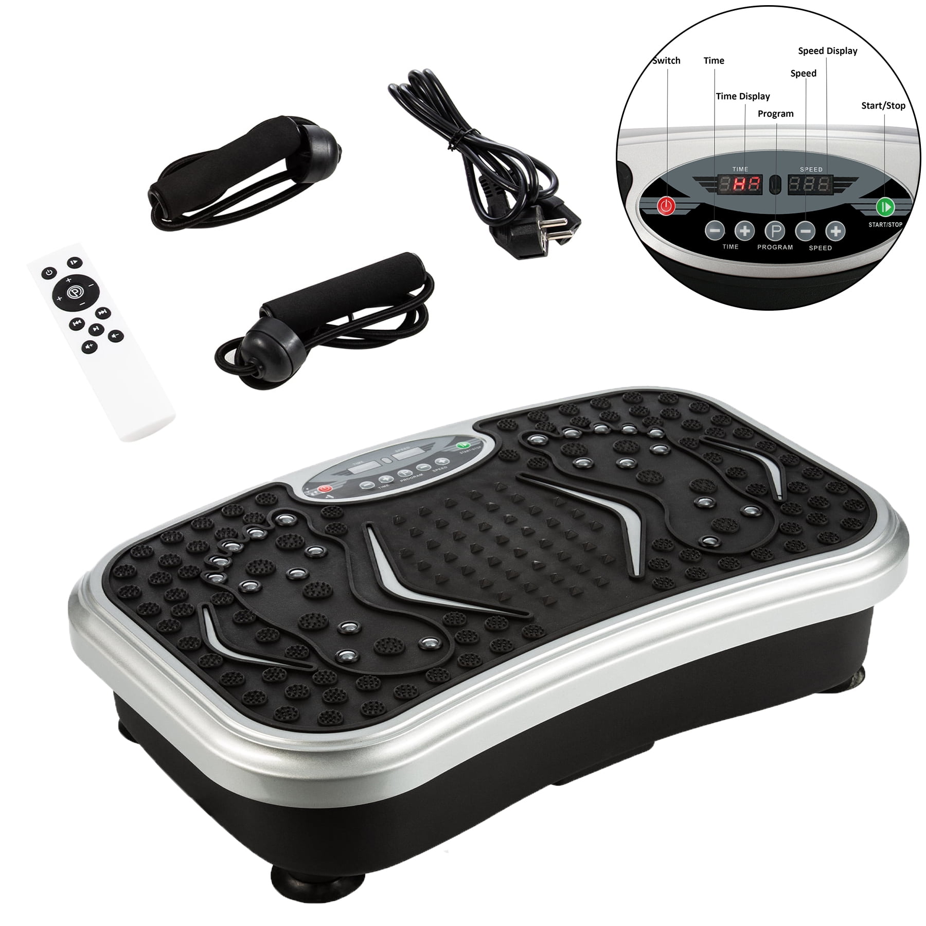 iMeshbean 200W Vibration Platform Plate Exercise Machine Power Fit Body ...