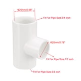 25mmx25mmx20mm Slip Reducing Tee Pipe Fitting T-Shape Connector 5Pcs ...