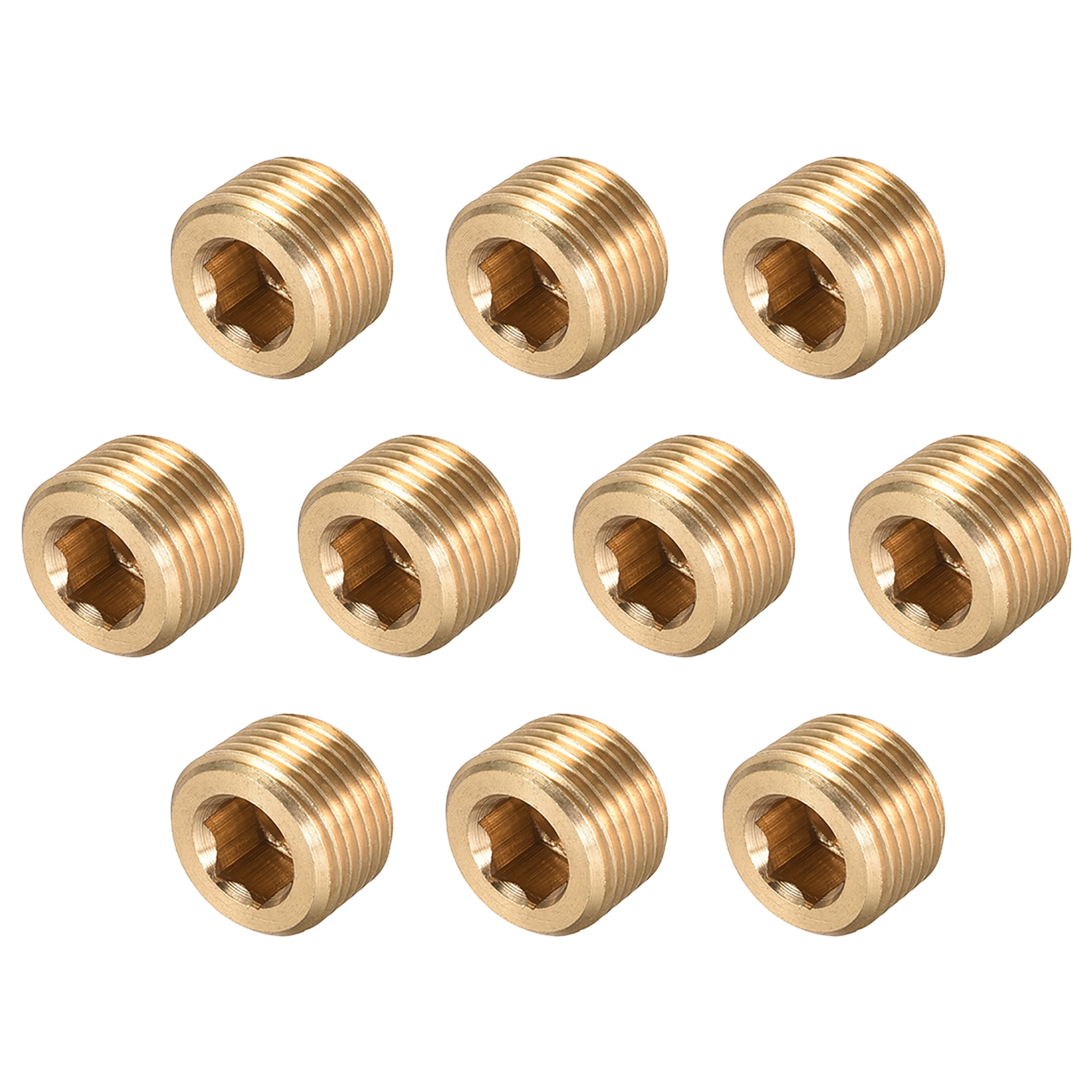 Brass Pipe Fitting - Hex Counter Sunk Plug 3/8NPT Male Socket Drive ...