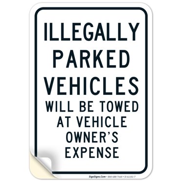 Customer Parking Sign, 10x7 Vinyl Sticker - Walmart.com
