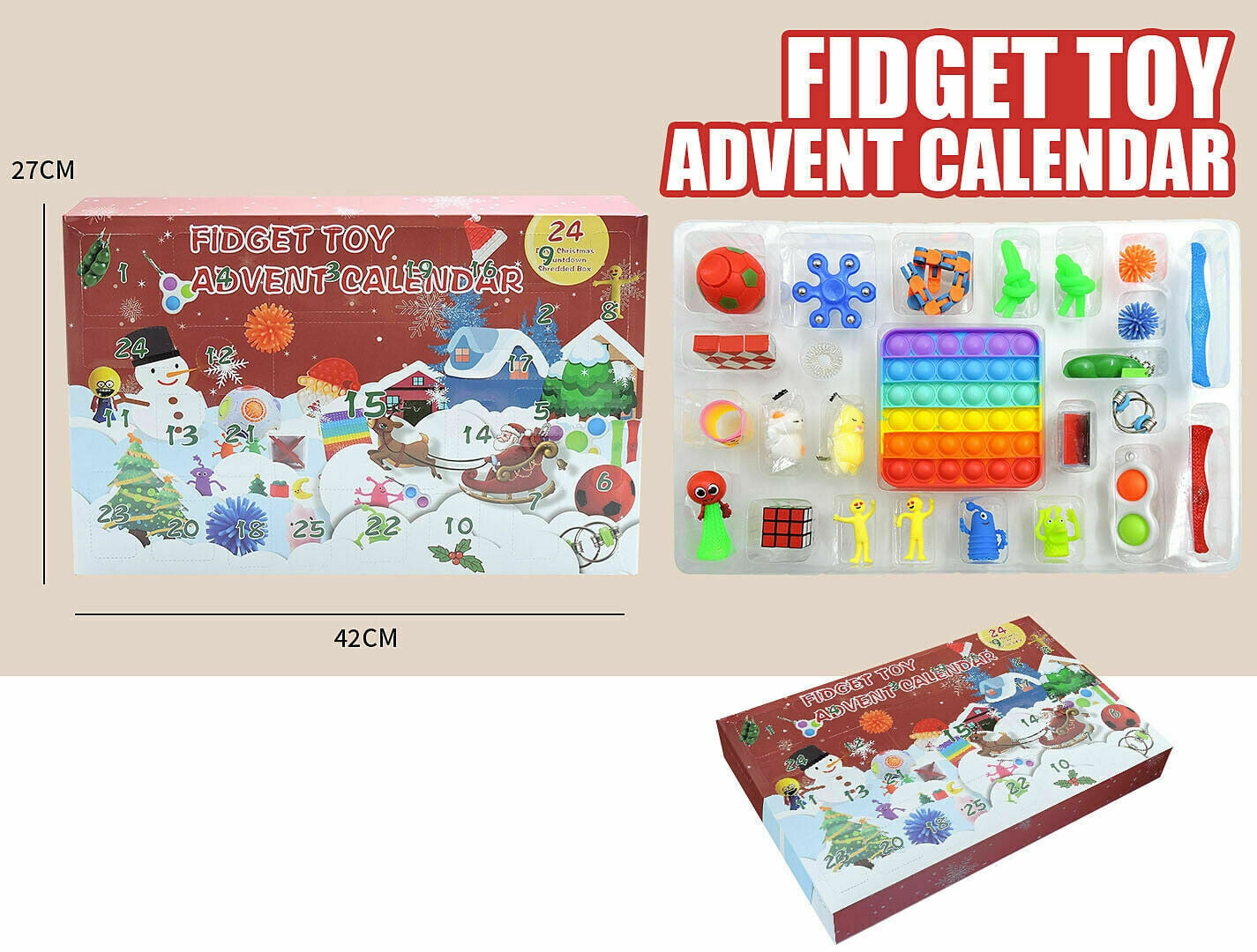 Kilkwhell Fidget Advent Calendar Toys 2022, 24 Days Christmas Countdown ...
