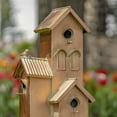 Zaer Ltd. Large Copper-Colored Multi-Birdhouse Stakes, Room for 4 Bird ...