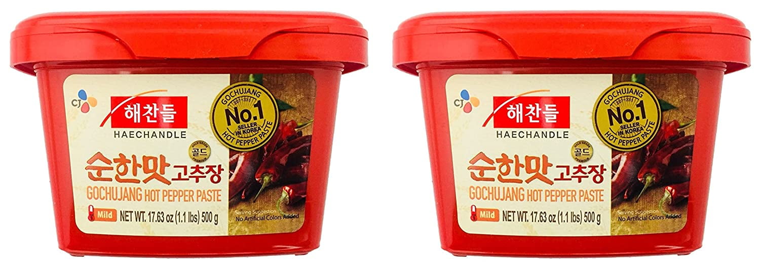[2 Packs] CJ Haechandle Gochujang Hot Pepper Paste (Gochujang Mild (순한맛), 1.1 lb x 2) - Walmart.com