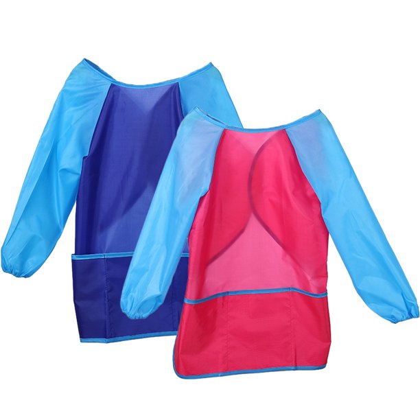 2 Pack Kids Art Smocks Toddler Smock Waterproof Artist Painting Aprons ...