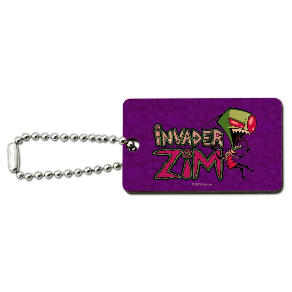 Invader Zim Wood Wooden Rectangle Keychain Key Ring - Walmart.com