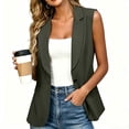 BiZtdJrK Women's Sleeveless Vest Blazer Dressy Open Front Single Button ...