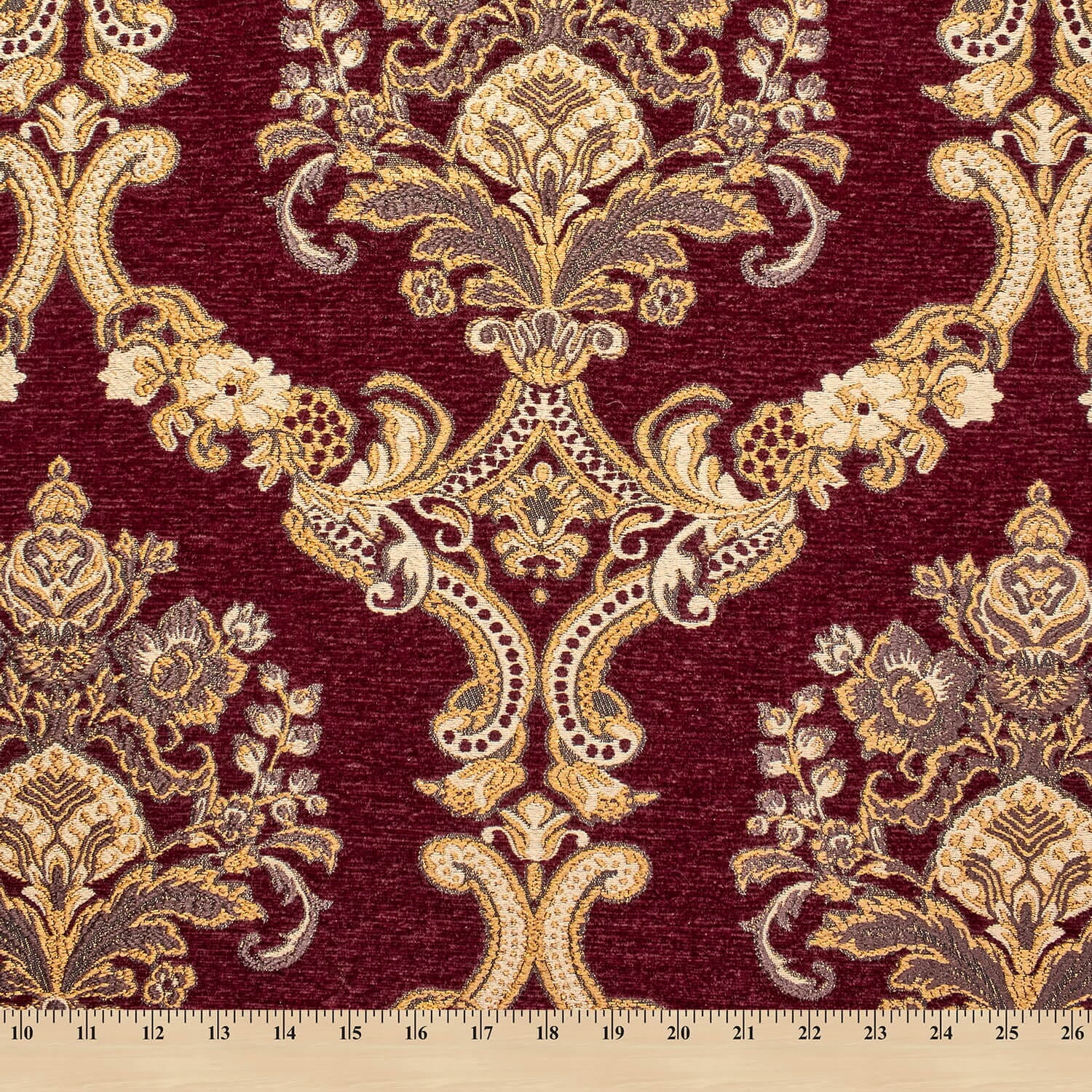 Victorian Damask Chenille Upholstery Brocade Jacquard 56/57" Fabric By ...