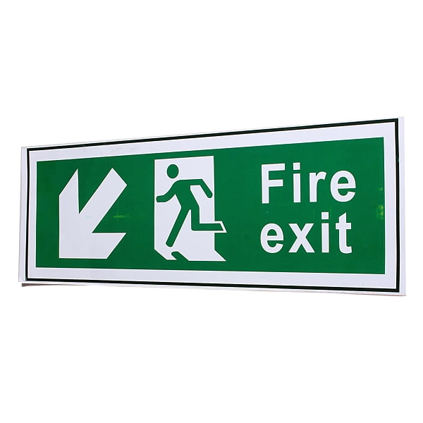 300x100mm Waterproof Emergency Exit Sign Decal Sticker All Direction ...