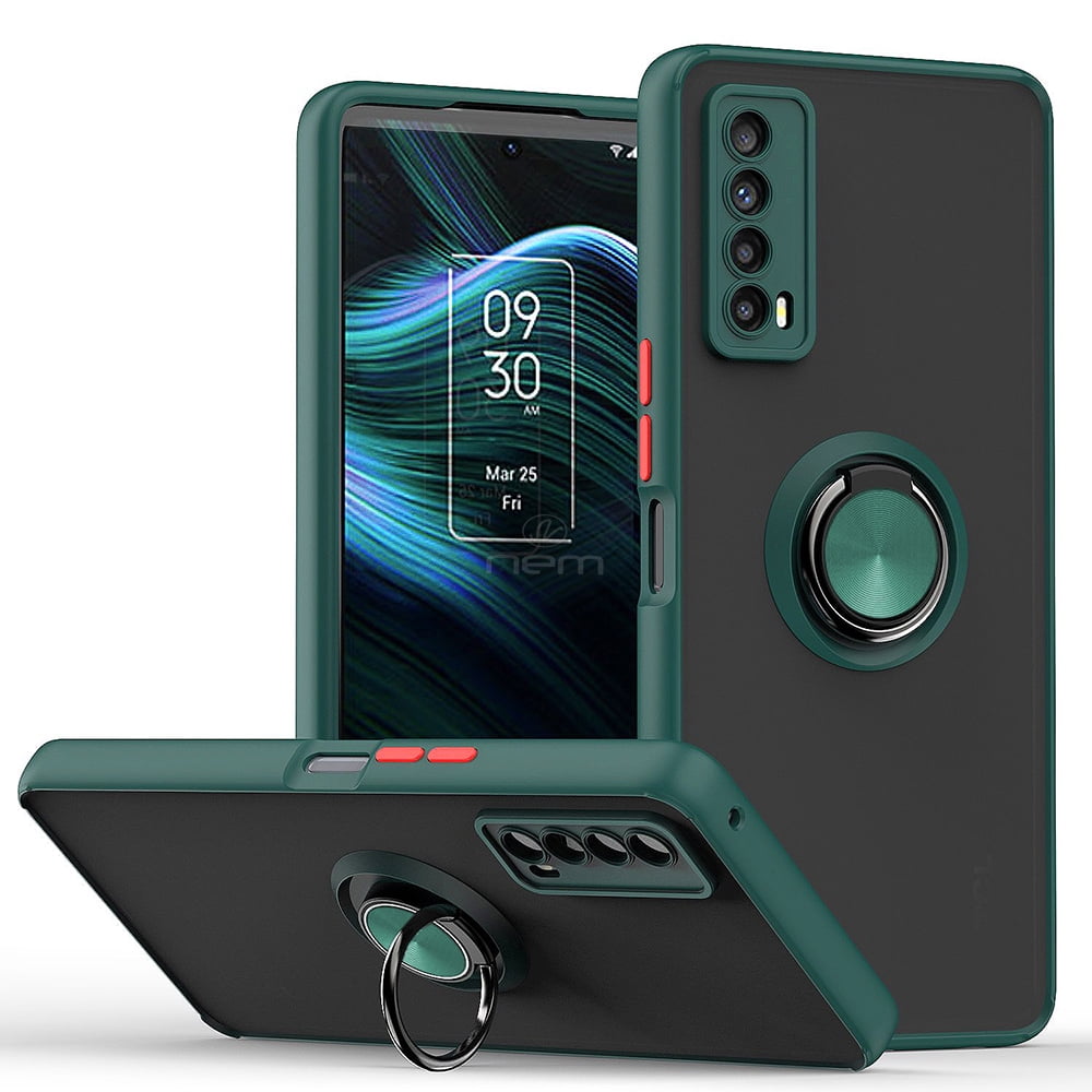 For TCL Stylus 5G Ring Defender Metal Ring Magnetic Support Kickstand Heavy Duty Drop Protector ...