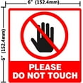 Please Do Not Touch Stickers 6inch Self Adhesive Don't Touch Warning ...