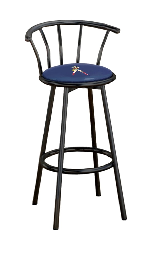 The Furniture King Bar Stool Black Metal Finish with a Comic Superhero ...
