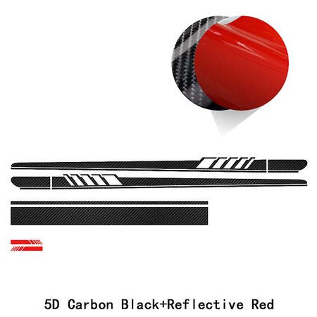 HEIBIN Door Side Stripes Skirt Sticker Rearview Mirror Vinyl Car Hood ...