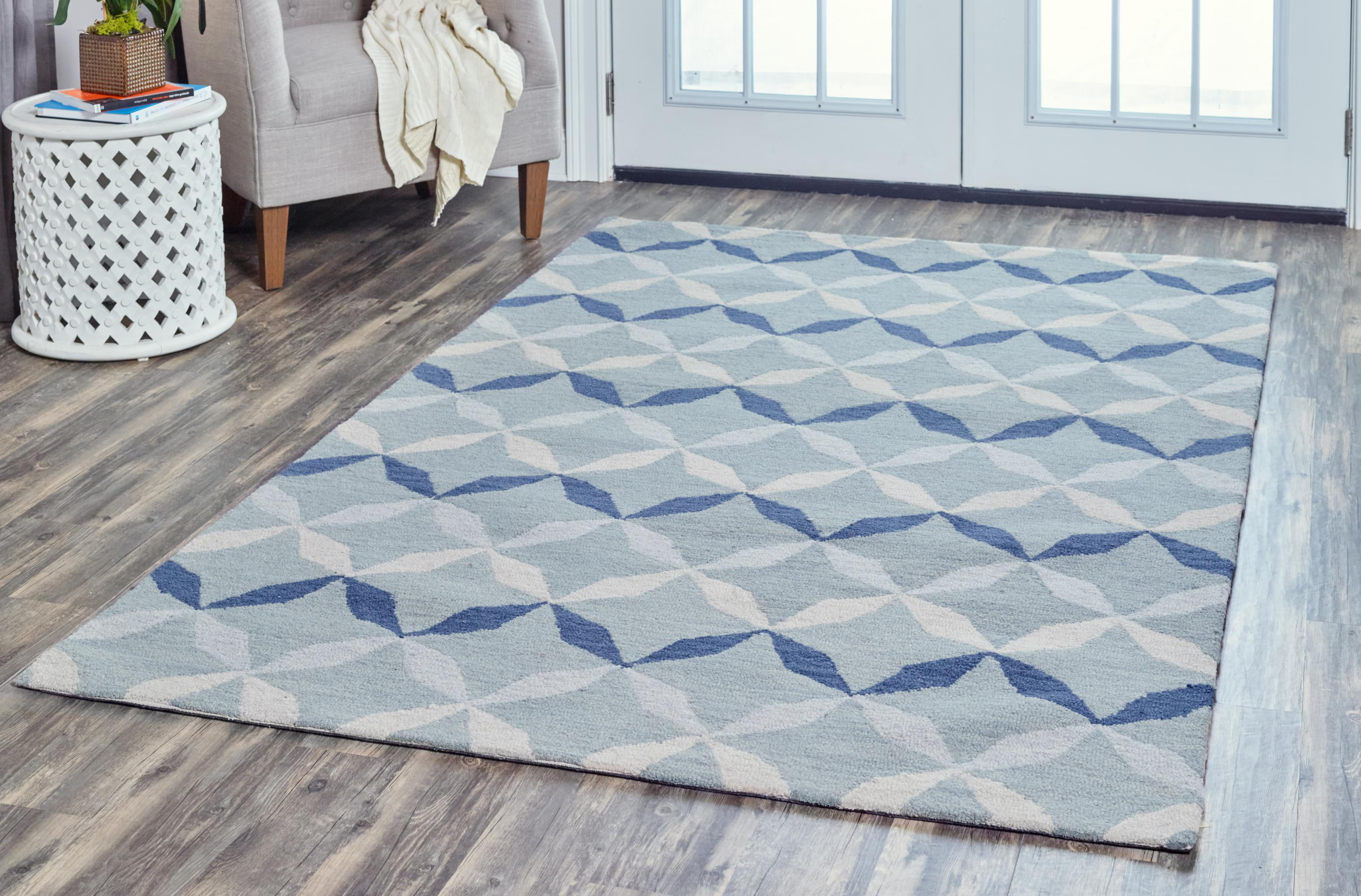 Rizzy Home EM9418 Light Gray 9' x 12' Hand-Tufted Area Rug - Walmart.com