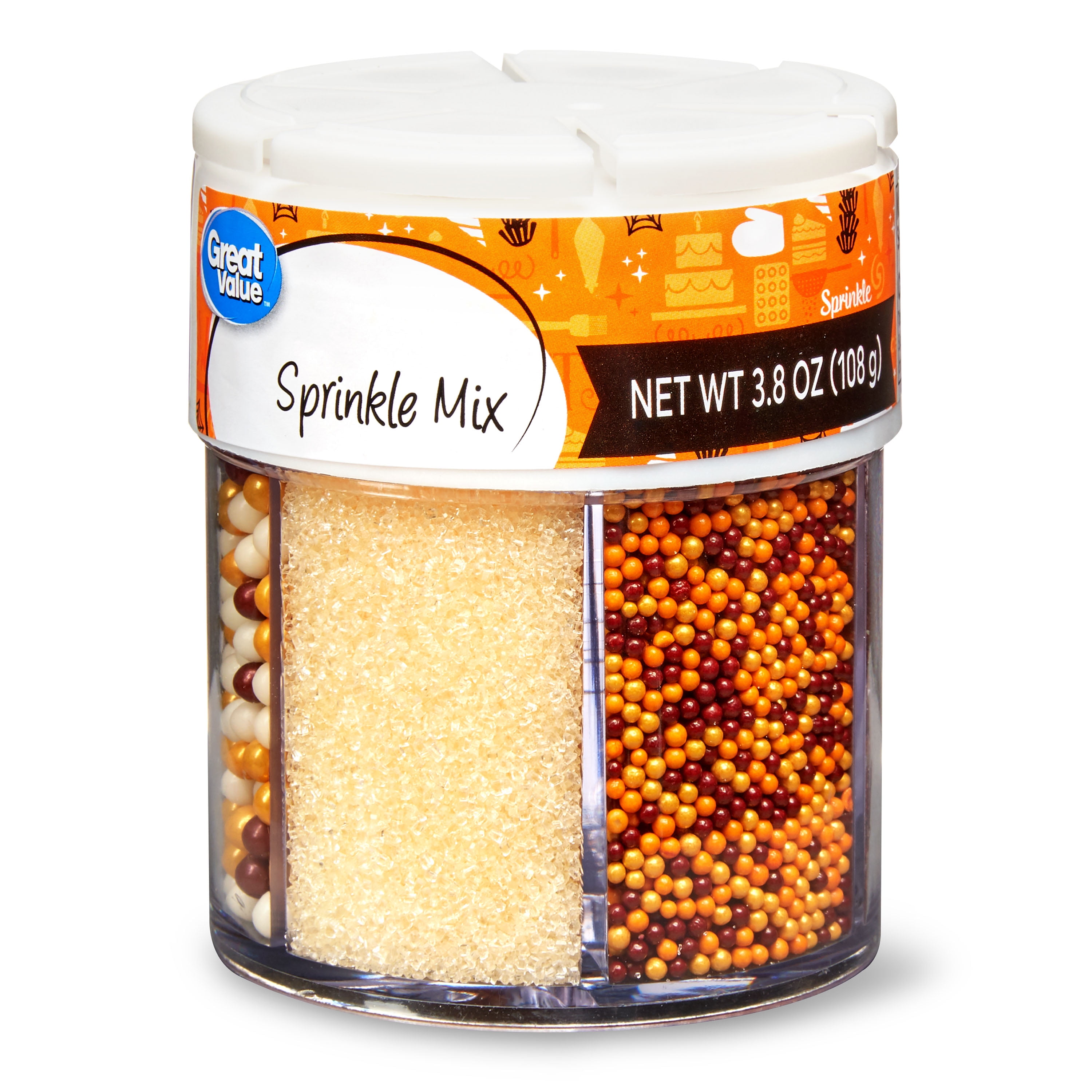 Great Value Sprinkle Mix, Fall 6 Cells, 3.8 oz - Walmart.com
