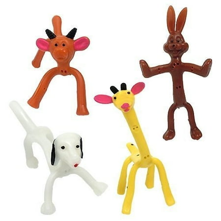 One Dozen 'Fun Toys' Bendable Retro Animals: Giraffes, Goats, Dogs, and ...