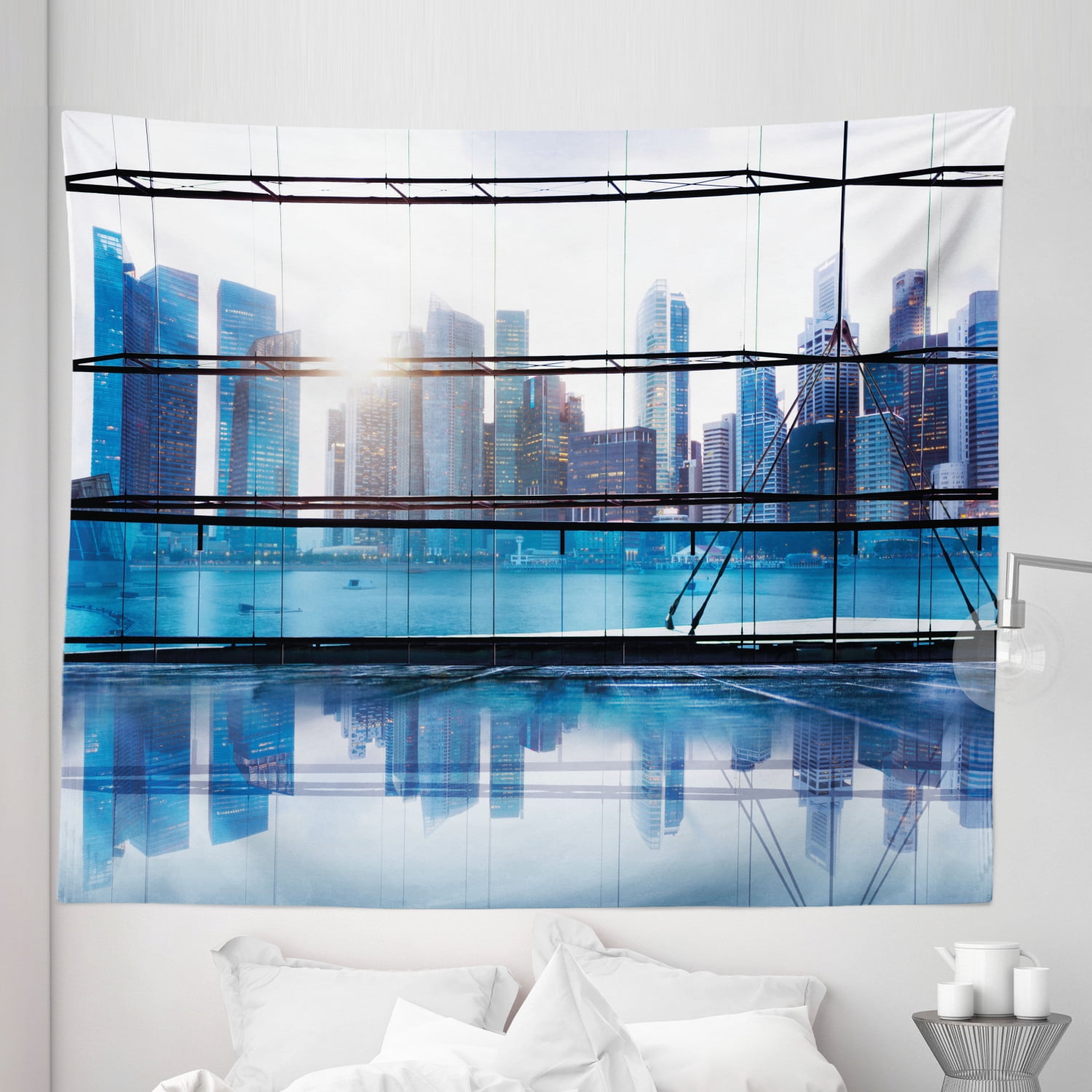 Cityscape Tapestry, Urban Cityscape View with Skyscrapers Buildings ...