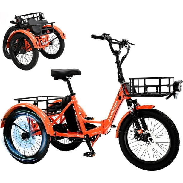 Mooncool Tricycle Électrique Pliant pour Adultes, Pneus Larges de 20 ...