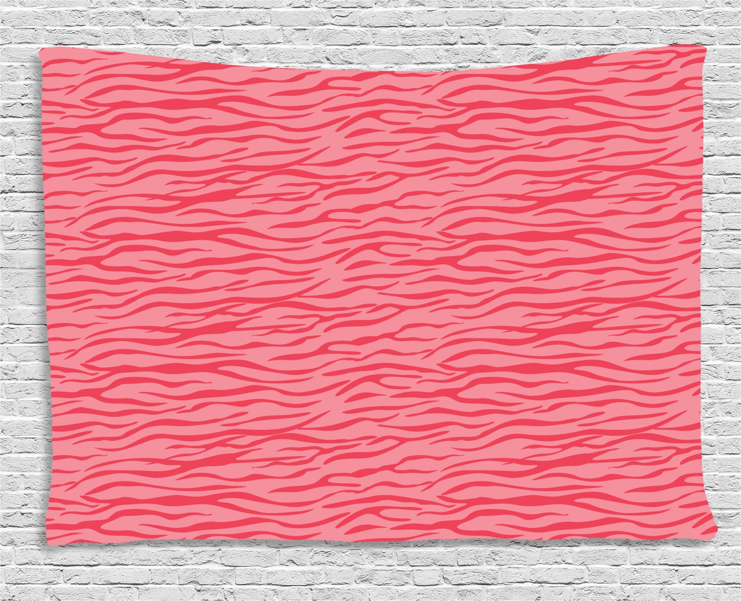 Pink Zebra Tapestry, Wavy Zebra Stripes Camouflage Savannah Safari ...