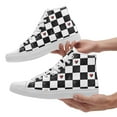 Coolcustomize Men's Black & White Checkerboard & Red Heart Print High ...