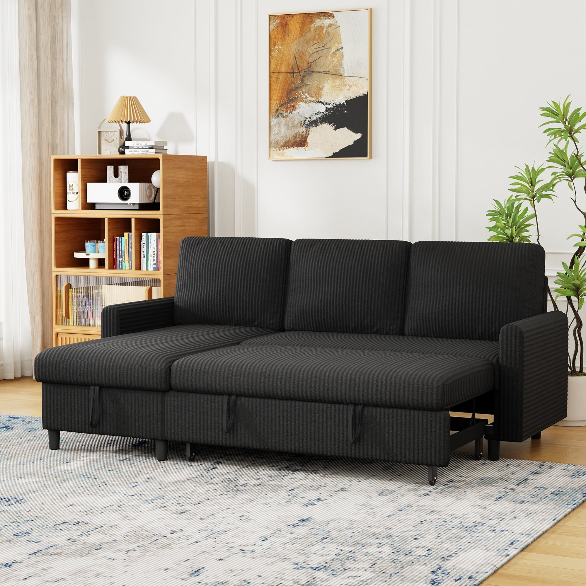 Click here for Walsunny Pull Out Sectional Sleeper Sofa Bed L Sha... prices