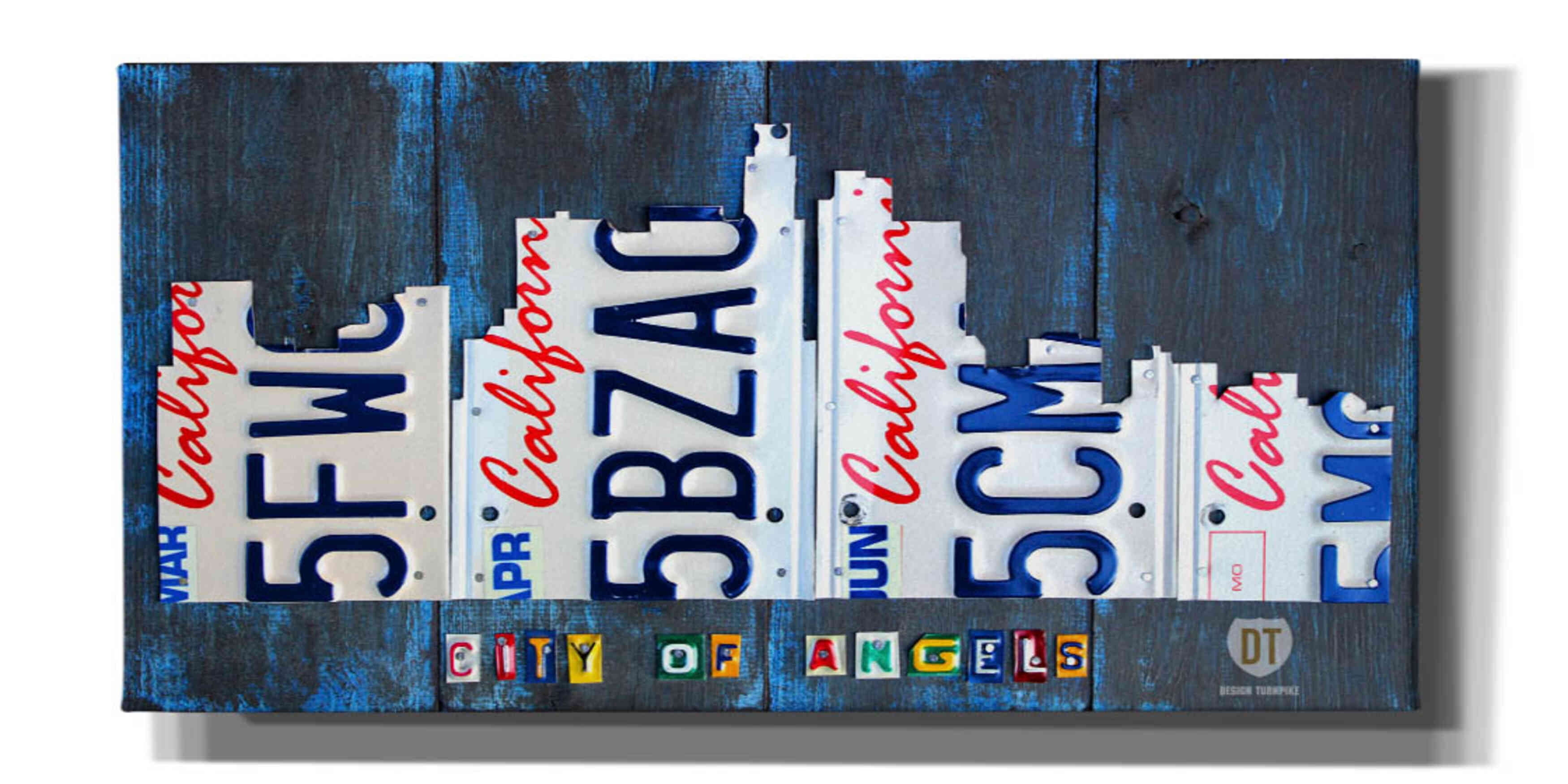 Epic Graffiti 'Los Angeles Skyline License Plate Art' by Design ...