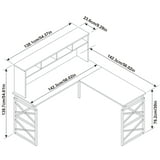 Wood L Desk - Dark Brown L Desk with Metal Base - Walmart.com