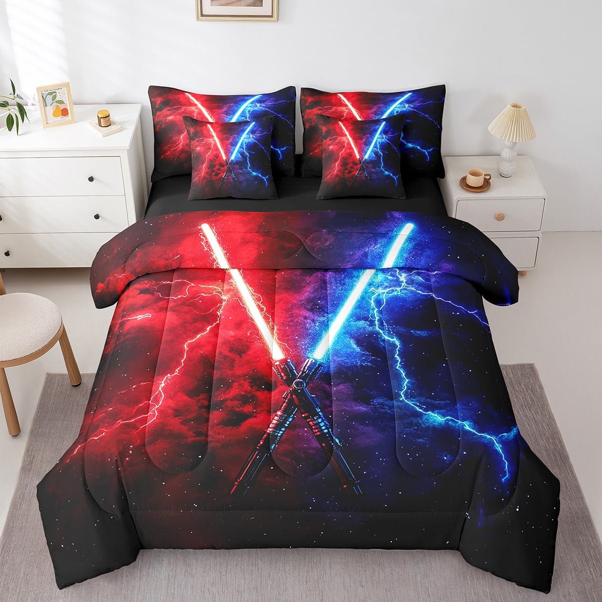 Click here for Yst Lightsaber Bedding Set Lightning Galaxy Comfor... prices
