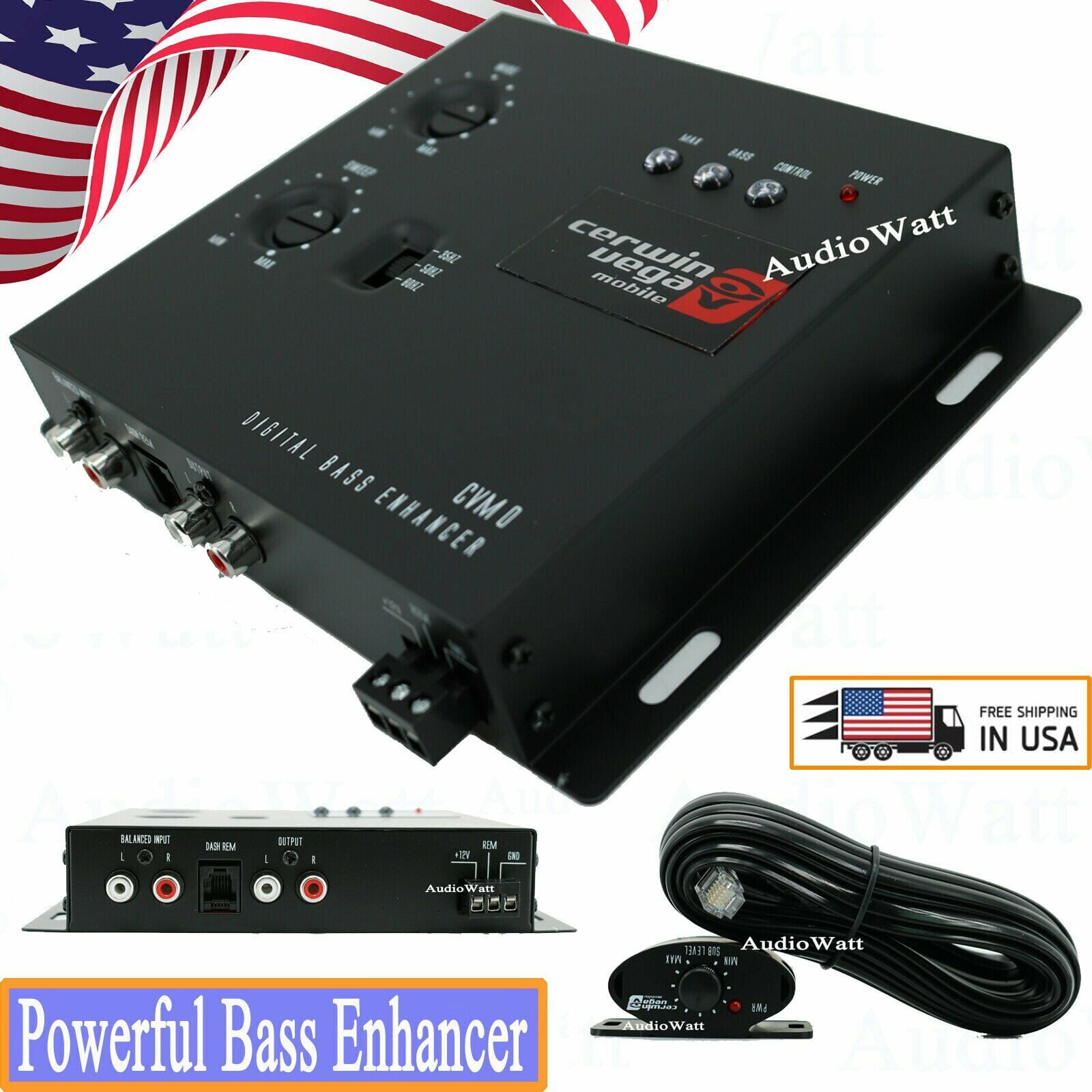 Cerwin-Vega CVM0 Digital BASS Booster Epicenter BX10 W Remote Bass Knob ...
