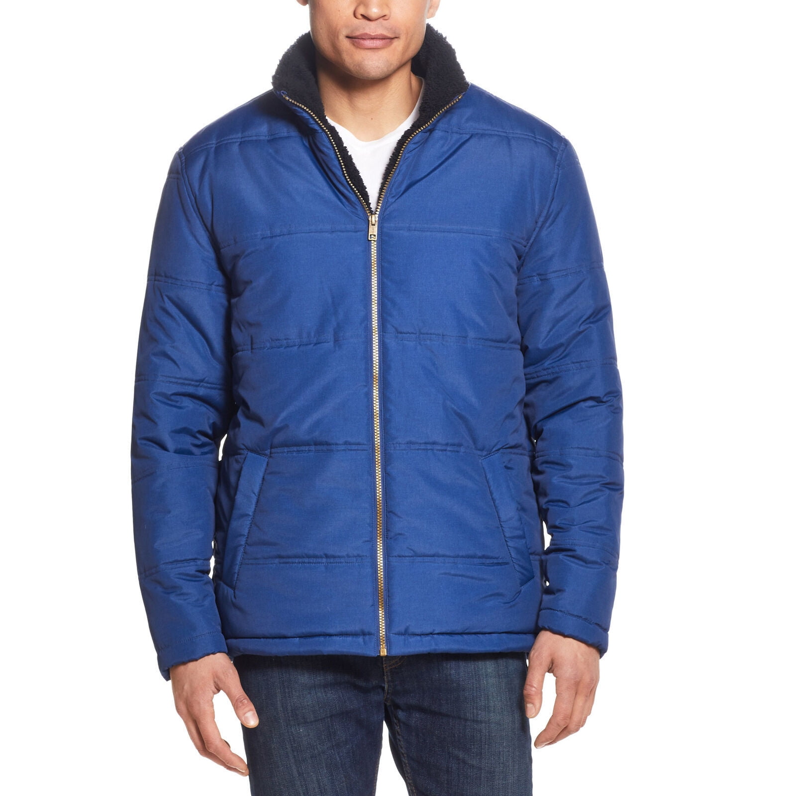 Weatherproof Vintage Men's Sherpa Lined Puffer Jacket (Blue, XL ... Weatherproof Vintage Men's Sherpa Lined Puffer Jacket (Blue, XL ...