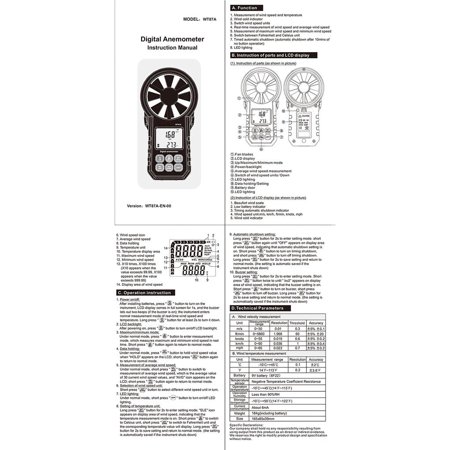 Portable Handheld Digital Anemometer Wind meter air velocity anemometer ...