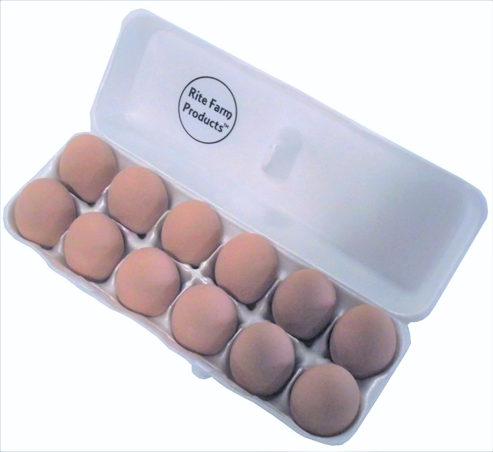 12 PK BROWN CERAMIC DUMMY CHICKEN NESTING NEST FAKE TRAINING EGG ...