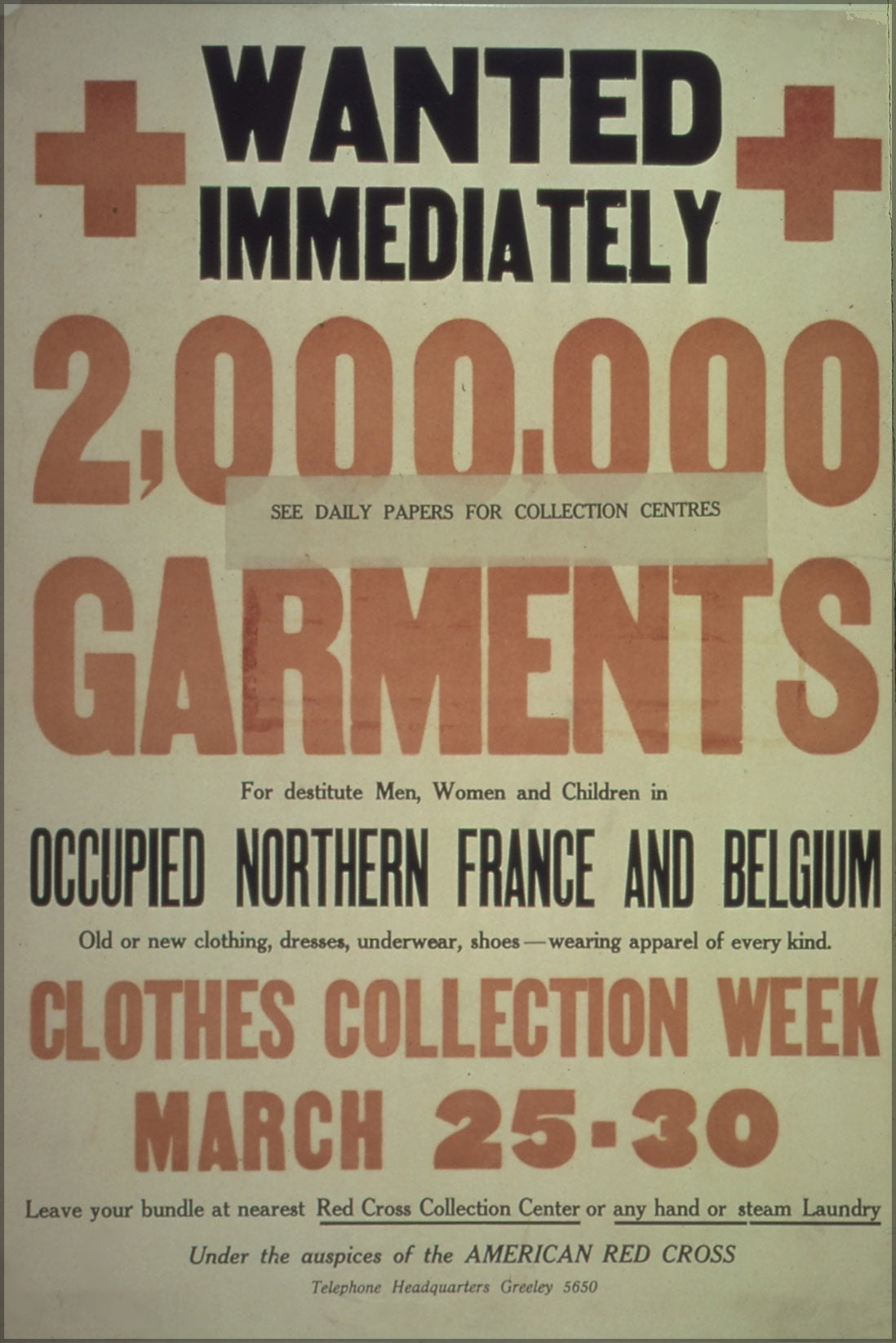 24"x36" Gallery Poster, red cross clothing donation wwi poster 1917 ...